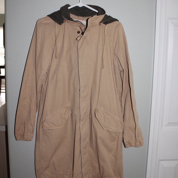 J. Crew | Jackets & Coats | J Crew Long Utility Jacket W Removable Hood ...